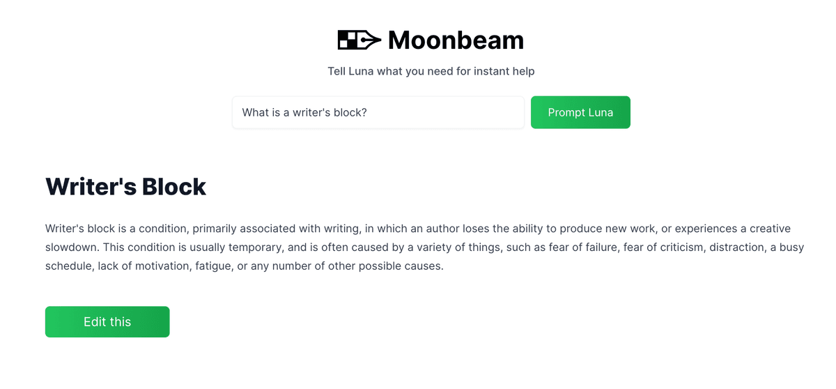 Moonbeam Never Write From Scratch Again